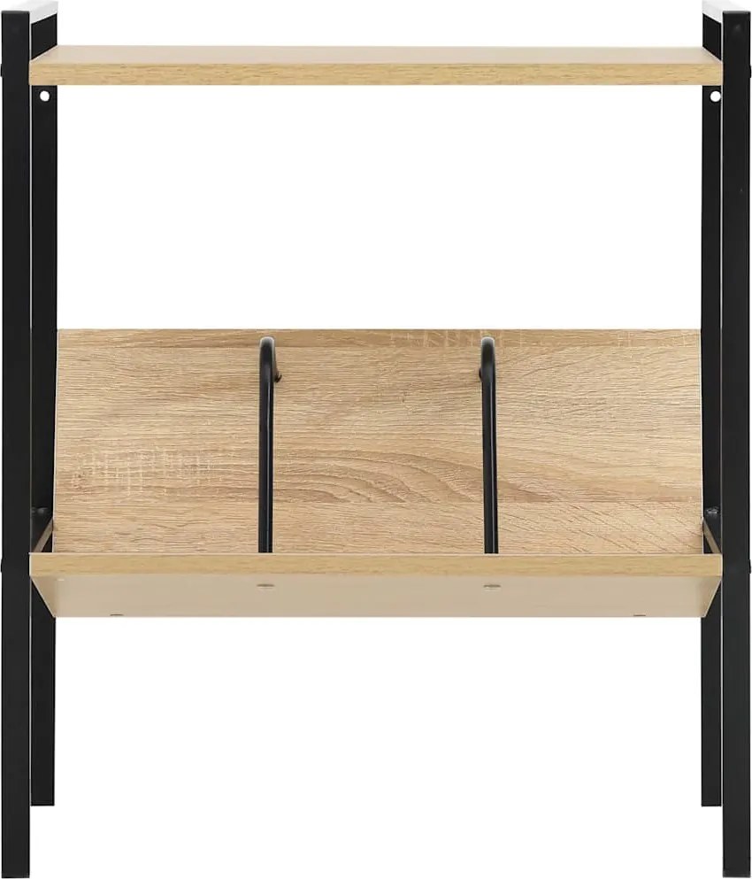 Knihovna se 2 policemi černá a dub 52x28x59 cm kompozitní dřevo 288231