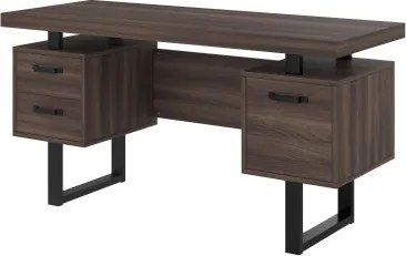 Aosom Jednoduchý kancelářský stůl se zásuvkami, MDF a kvalitní kovová trubka, prostorná pracovní plocha, efektivní úložný prostor, 135 x 54 x 76 cm, …