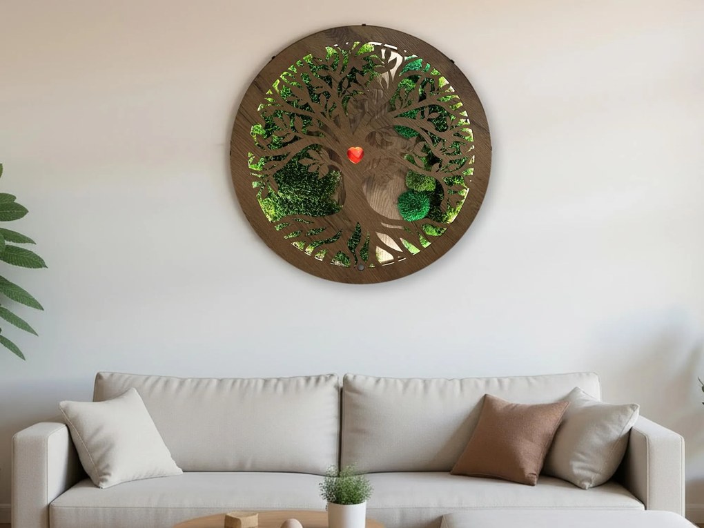 Li-Go "Mechový strom života" svítidlo s powerbankou a pohybovým čidlem 50 cm/dub