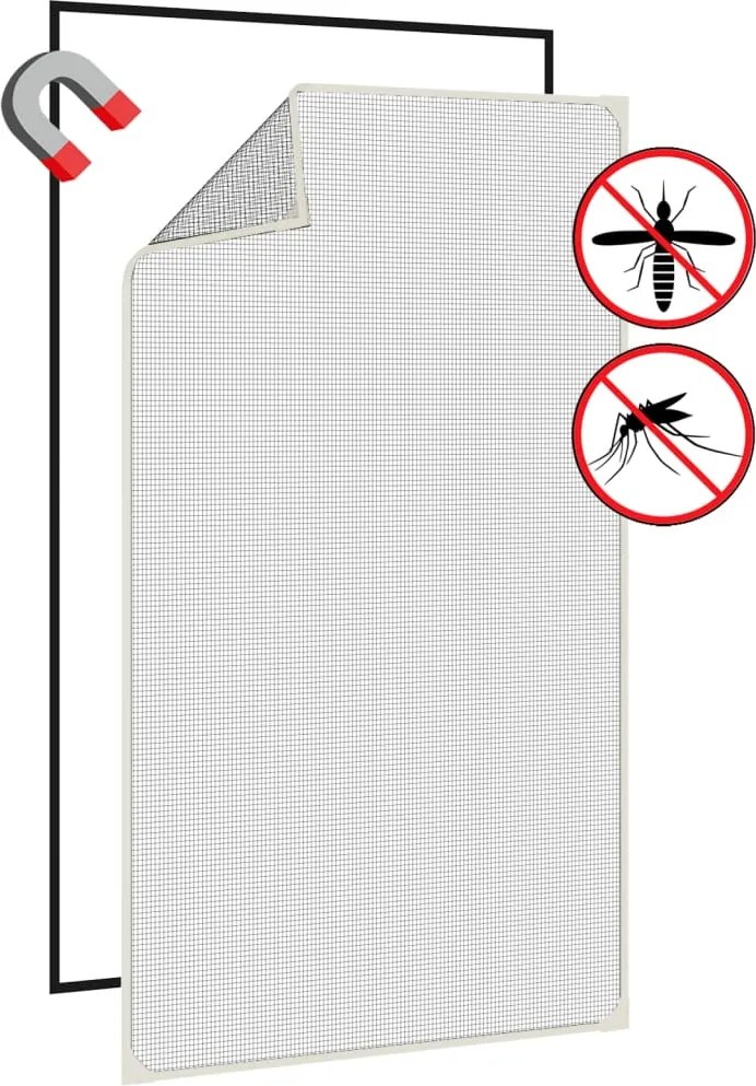 Magnetická okenní síť proti hmyzu bílá 80 x 140 cm 153847