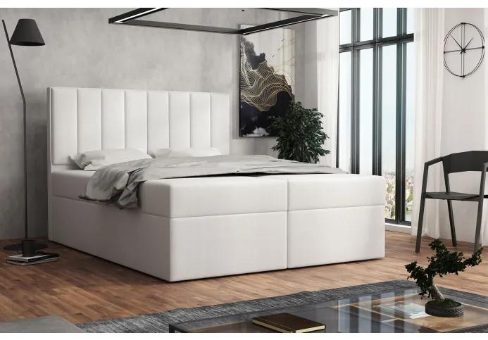 Čalouněná postel boxspring 160x200 SAMANTA - bílá | BIANO