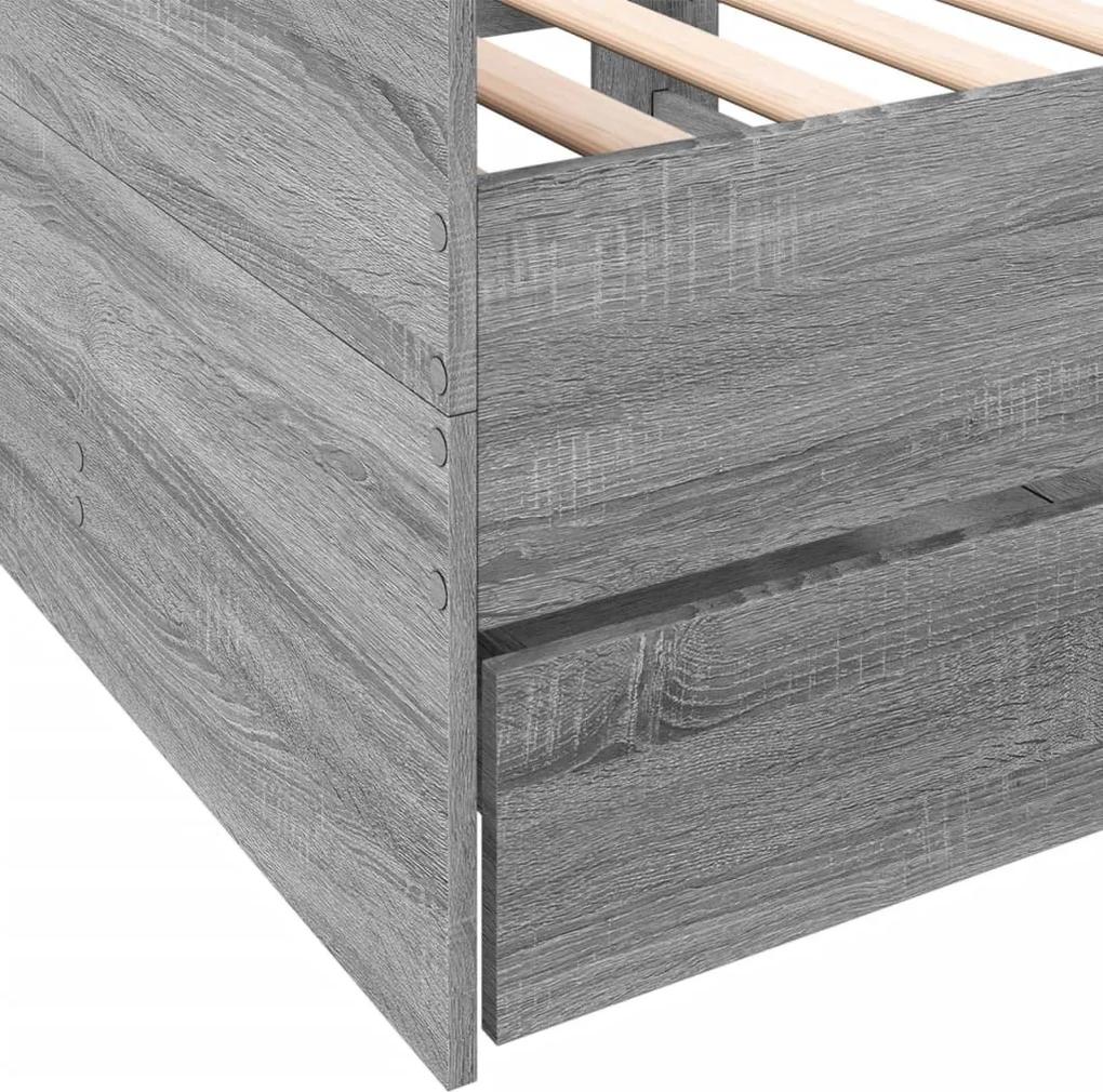 vidaXL Válenda se zásuvkami 90 x 190 cm kompozitní dřevo [3280830] Barva: Betonová šedá