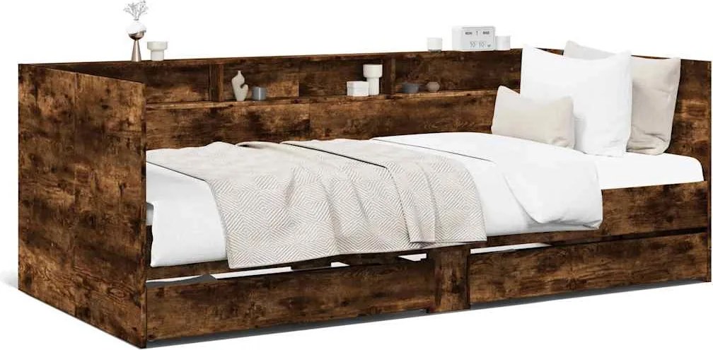 Válenda se zásuvkami bez matrace kouřový dub 90 x 190 cm 3280857