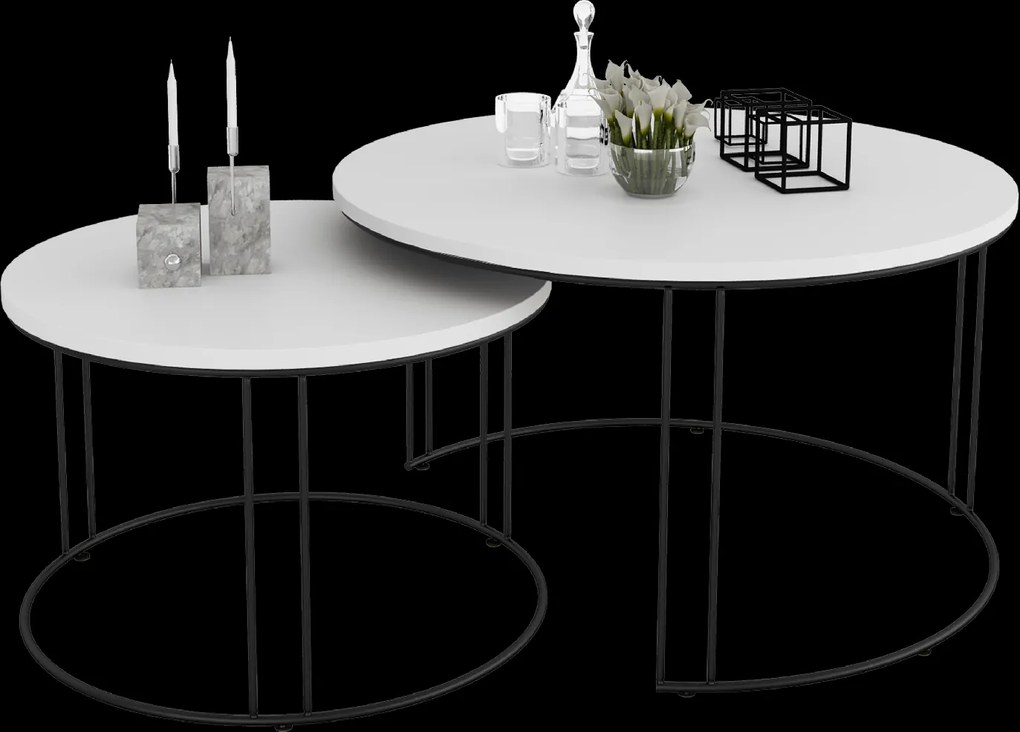 ADRK Furniture Konferenční stolek 2v1 ETTA CT-ETT-B-W