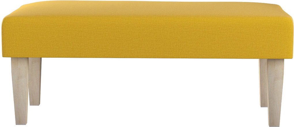 Dlouhá lavička 100x40cm barva žlutá látka sametová