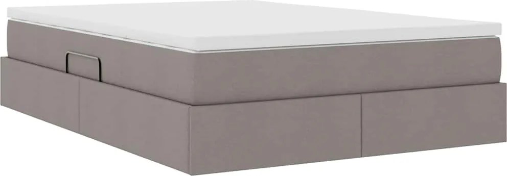 Postel s úložným prostorem a matrací Taupe 140 x 200 cm 3370233