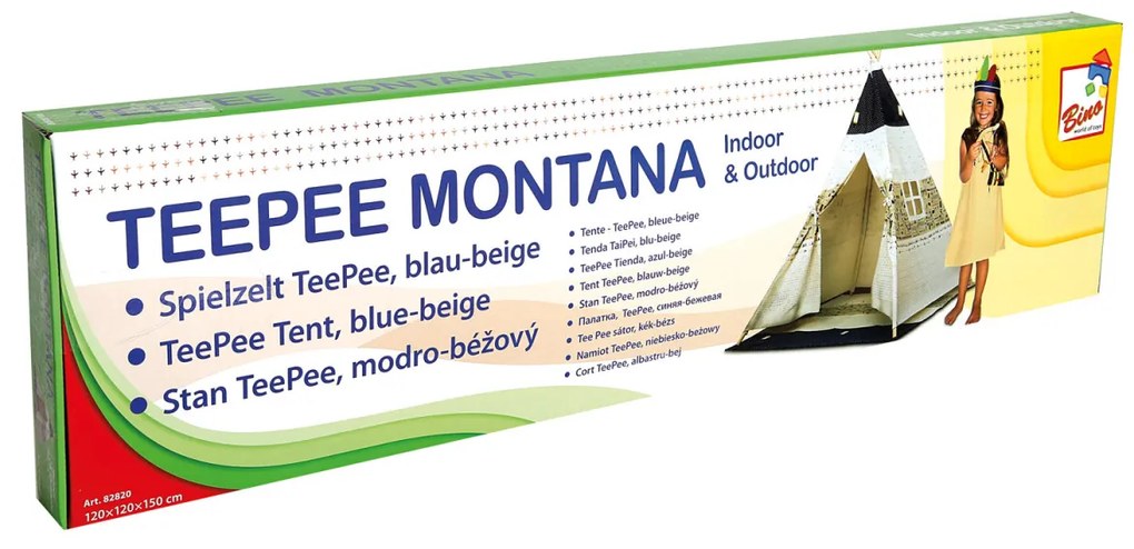Bino Stan TeePee béžovo-modrý 150 cm