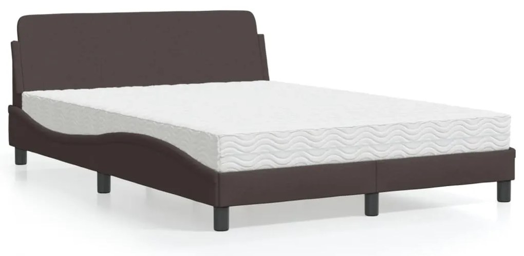 Postel s matrací Dover tmavě hnědá 140 x 190 cm textil 3208387
