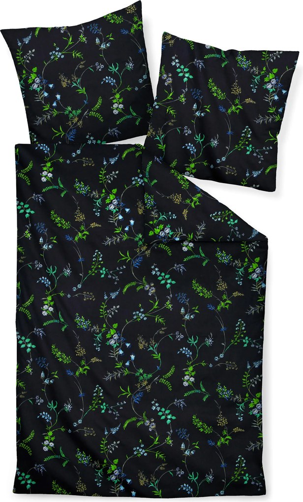 XXXLutz POVLEČENÍ, makosatén, hnědá, zelená, černá, 135/200 cm Janine - Online Only povlečení - 003361128401