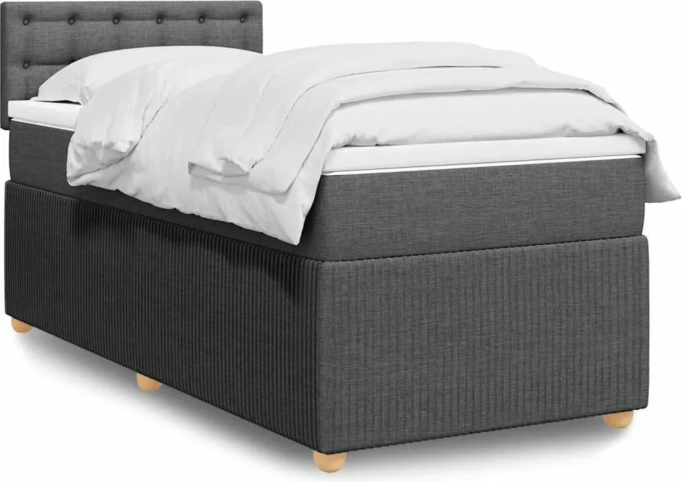 Box spring postel s matrací tmavě šedá 100 x 200 cm textil 3289682