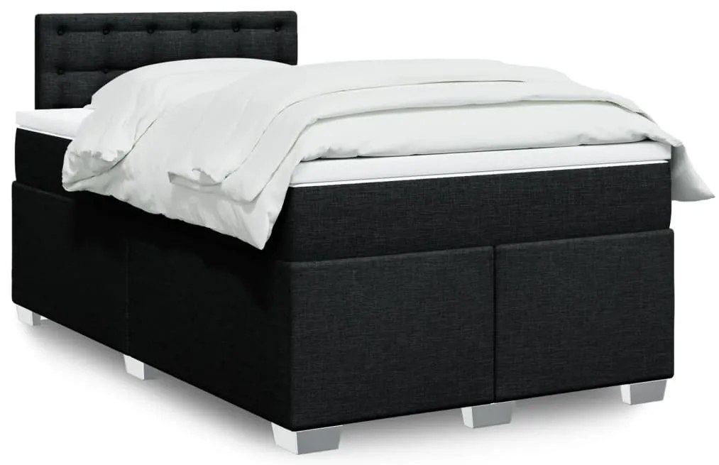 Box spring postel s matrací černá 120x190 cm textil 3288143