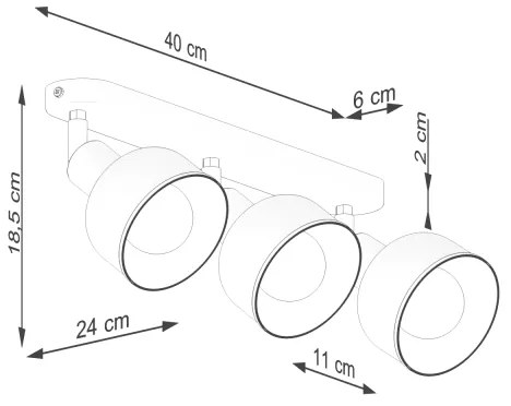 Sollux SL.1318 - Bodové svítidlo ELBA 3xE27/15W/230V černá
