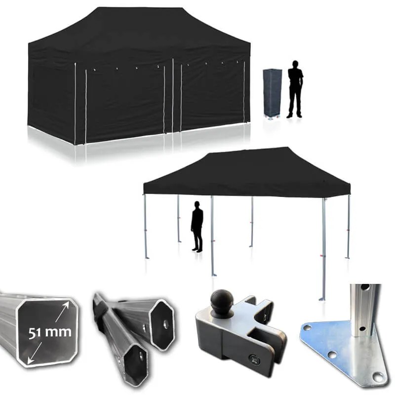 Nůžkový párty stan RedX® PROFI PLUS 3x6 m (Celohliníkový profesionální nůžkový párty stan 3x6 m v odlehčené verzi - dostupný v 14 barvách a možností)
