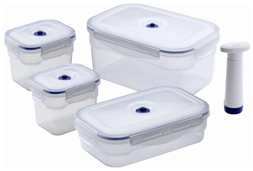 Set 4 boxů na potraviny a vakuové pumpy Compactor Food Saver
