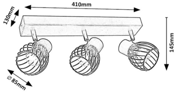 Rabalux 73003 - Bodové svítidlo ABERAMA 3xE14/10W/230V