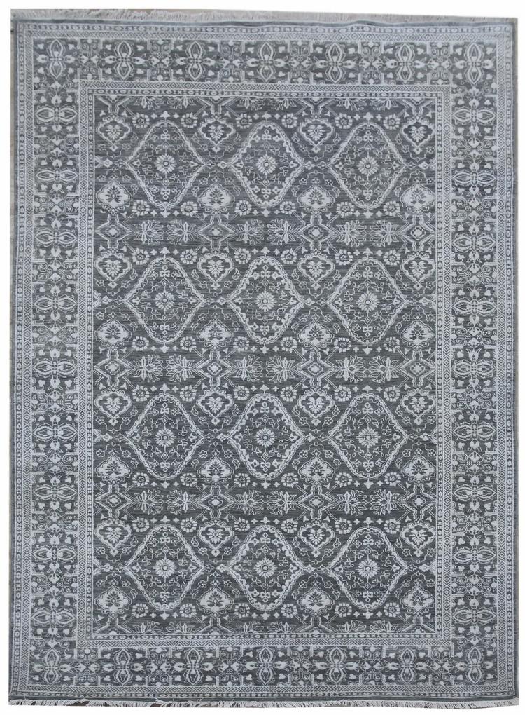 Diamond Carpets koberce Ručně vázaný kusový koberec Diamond DC-HALI B Grey/silver ROZMĚR: 140x200