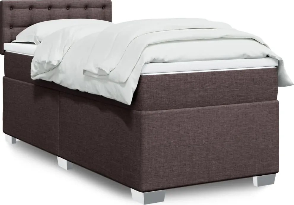 Box spring postel s matrací tmavě hnědá 80x200 cm textil 3285732