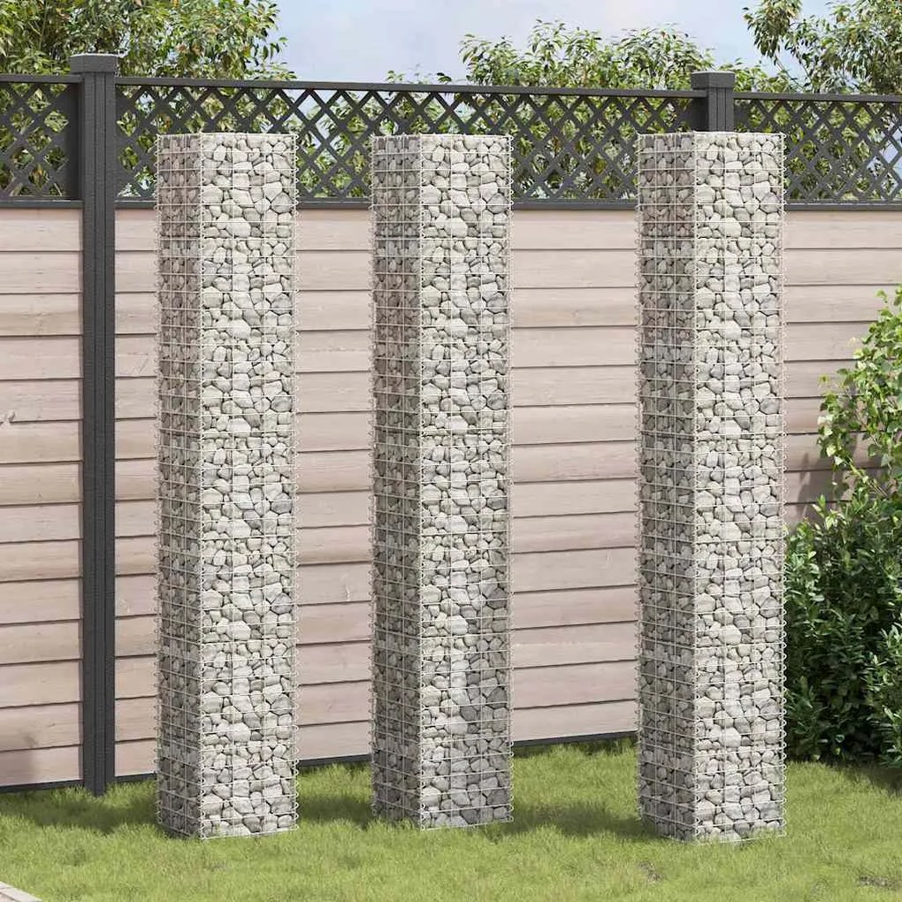 Gabionové vyvýšené záhony 3 ks 30 x 30 x 200 cm železo 151251