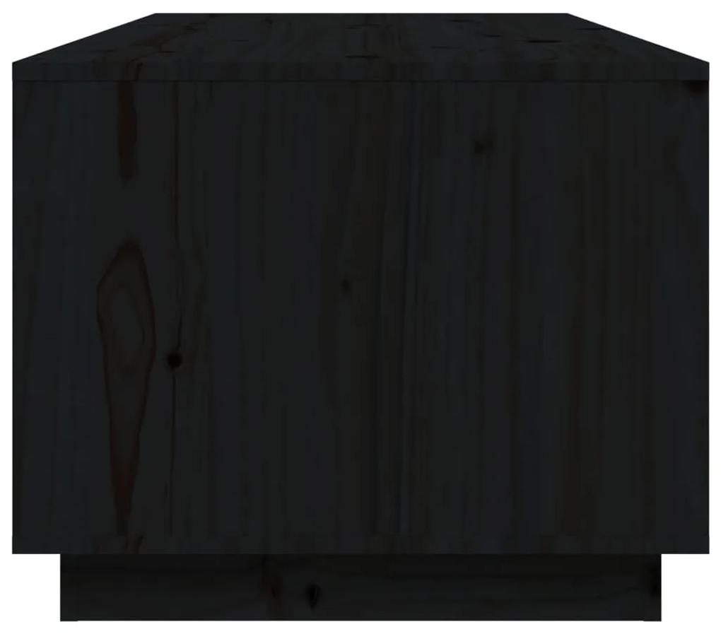 Konferenční stolek černý 100 x 50 x 41 cm masivní borové dřevo - Default Title