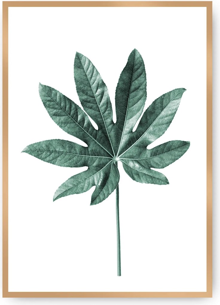 Plakát Leaf Emerald Green