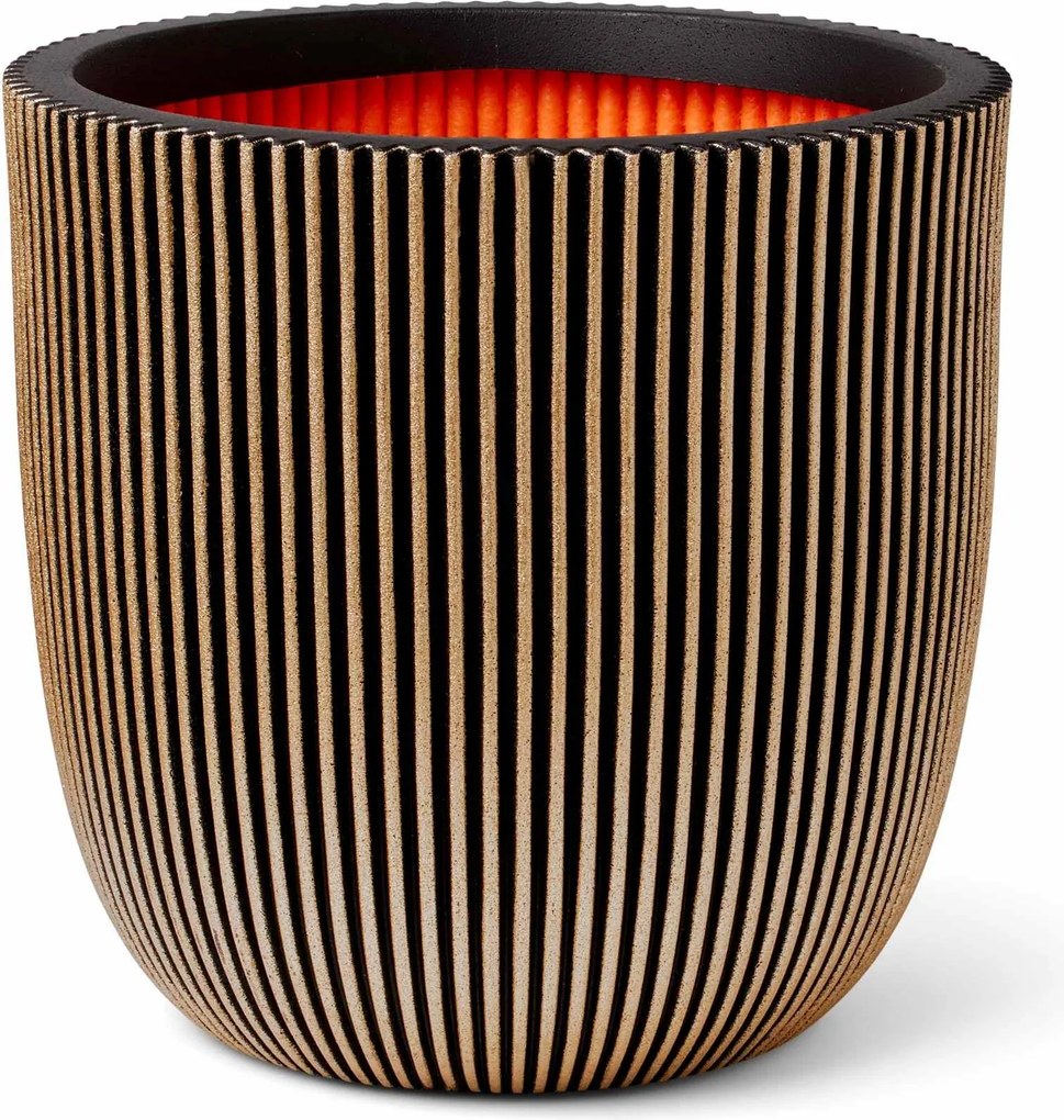 Capi Nature Groove NL Planter Ball Black Gold Ø 43 cm / V 41 cm