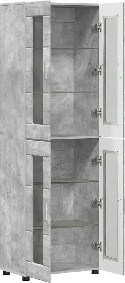 Vysoký bufet FLORIN 60 x 35 x 182 cm Betonově šedá 3397907