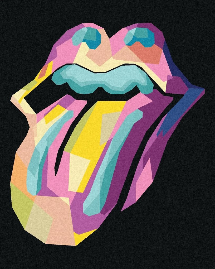 Malování podle čísel pop-art ikona rolling stones, 40x50 cm, vypnuté plátno na rám