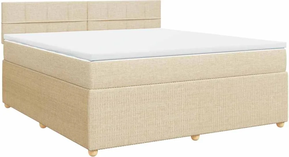 Box spring postel s matrací krémová 180x200 cm textil 3287540
