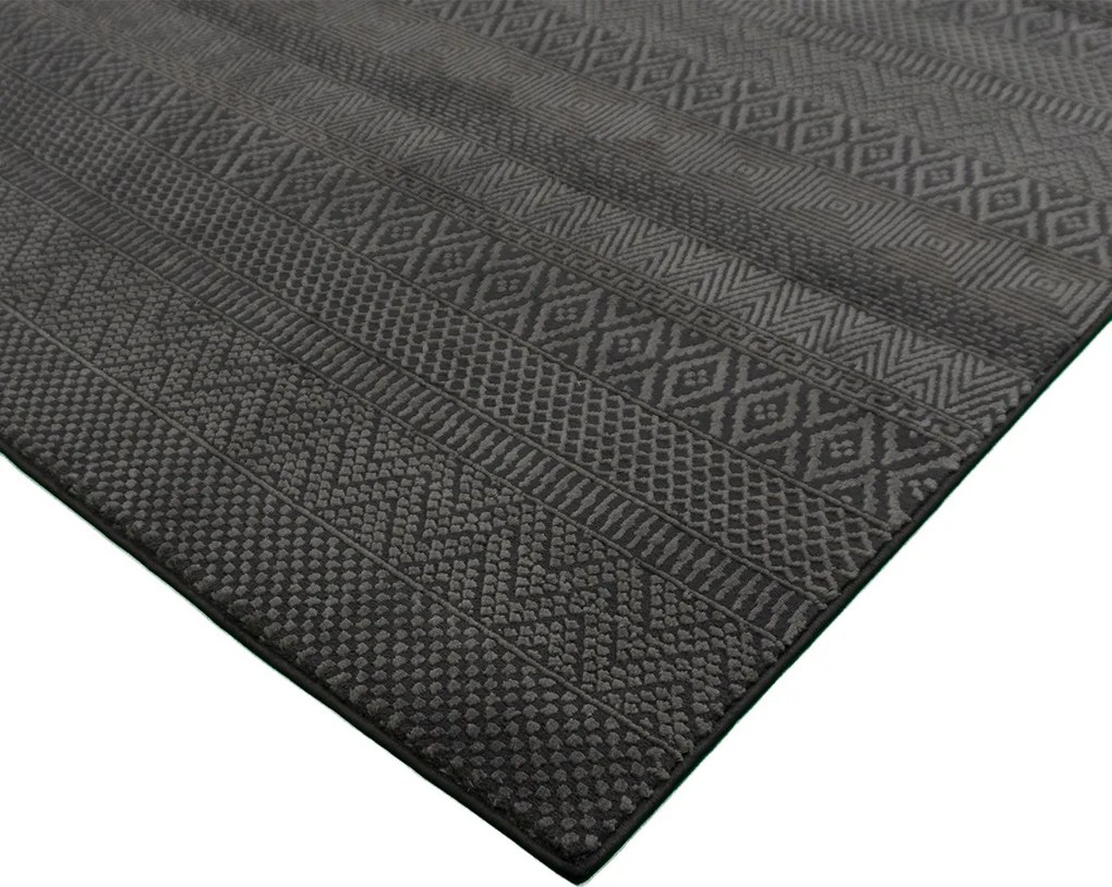 BE Koberec Zurich 1901 DARK GREY - šedý obdélníkový Rozměr: 60x100 cm