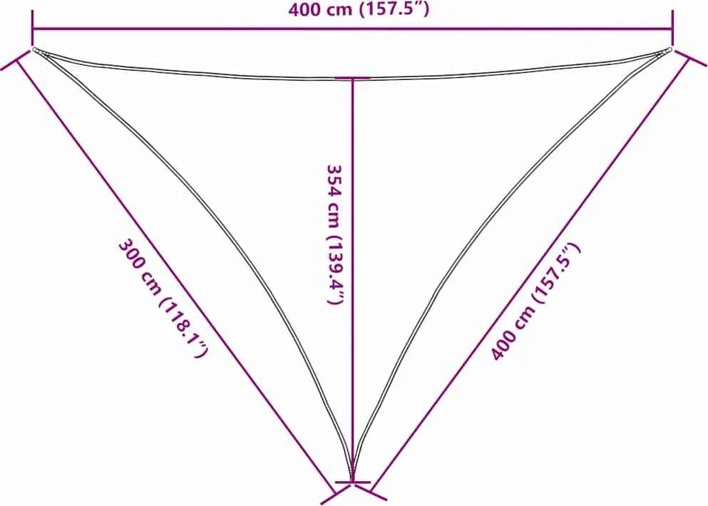 vidaXL Stínicí plachta oxfordská látka trojúhelníková 3x4x4 m [135119] Barva: Tmavě zelená