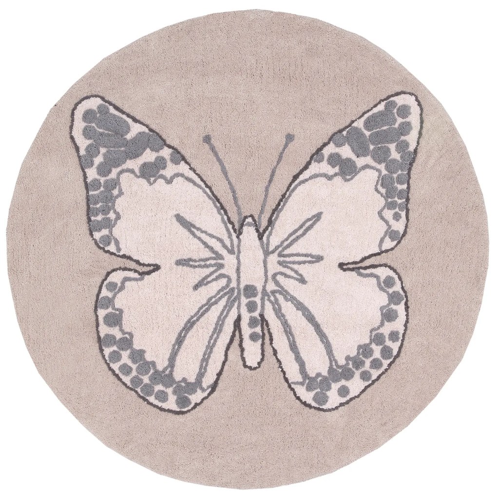 Lorena Canals koberce Ručně tkaný kusový koberec Butterfly - 160x160 (průměr) kruh cm