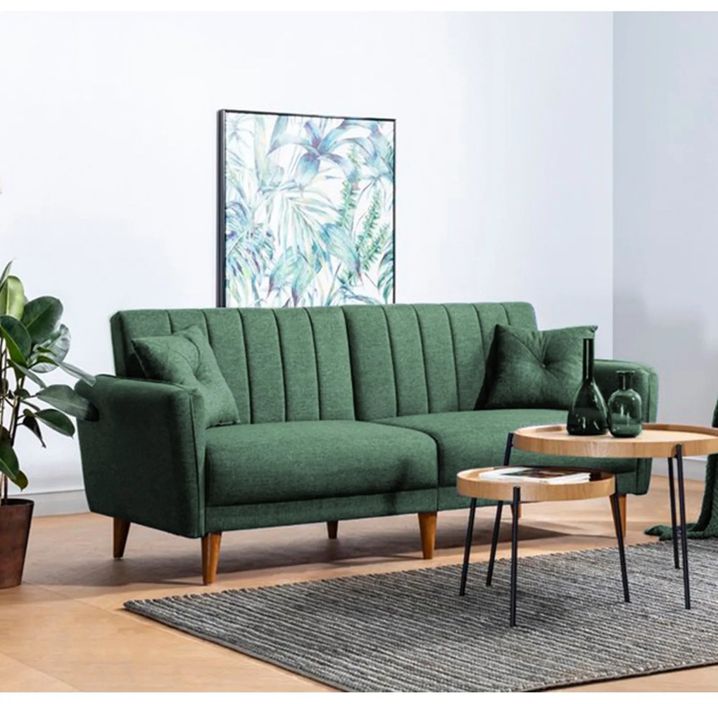 Atelier del sofa Rozkládací pohovka AQUA zelená 202 cm 867UNQ1359