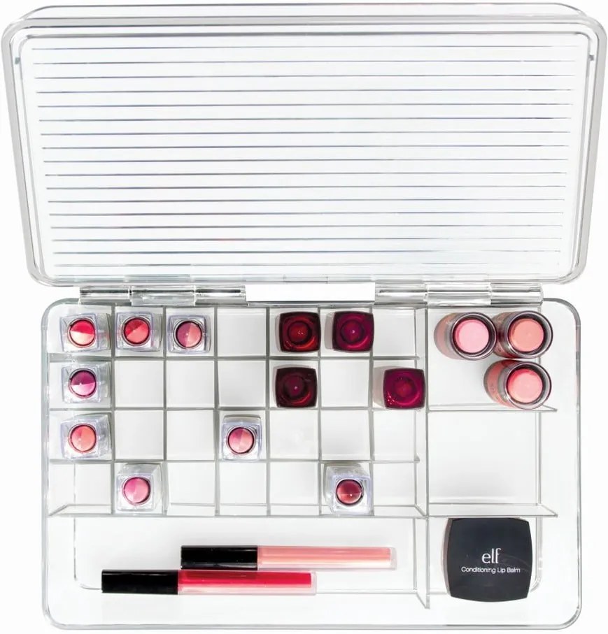 Organizér InterDesign Clarity Lipstick & Cosmetic Box, 27,5 x 18,5 x 9,5 cm