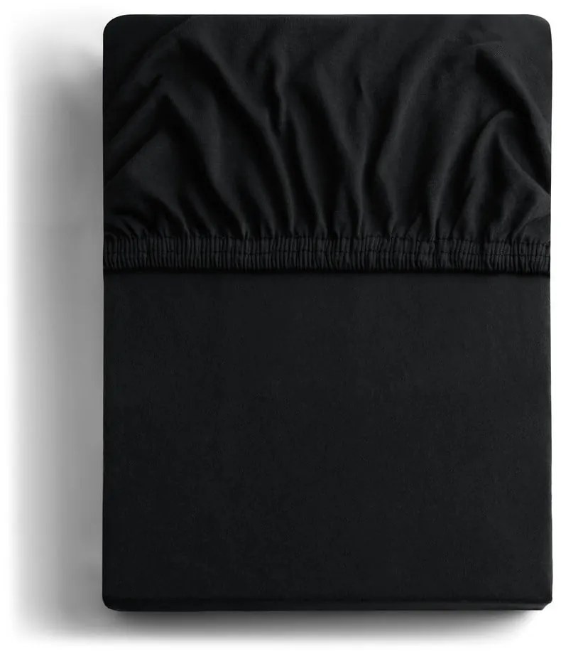 Černé napínací prostěradlo jersey 200x200 cm Amber – Restilo