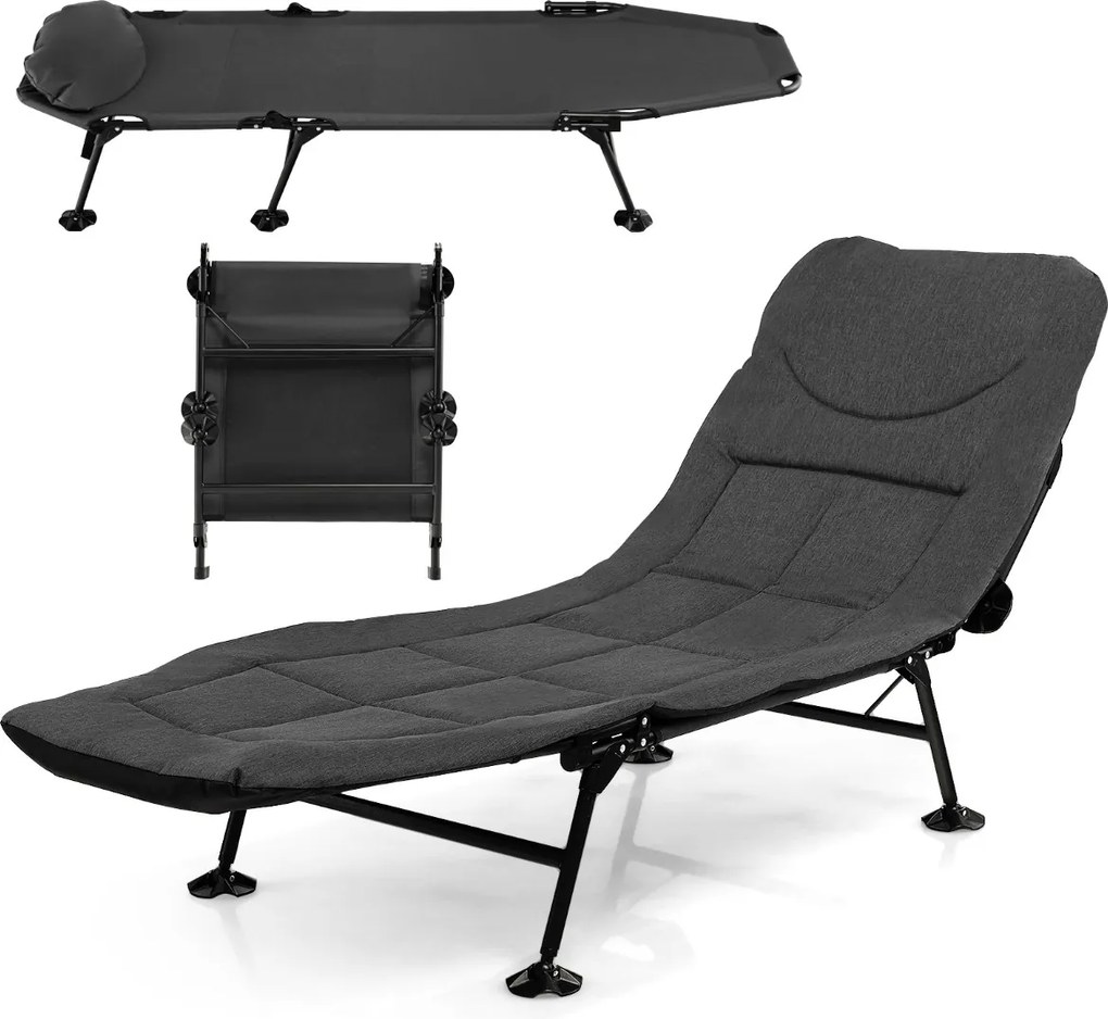 Costway Skládací kempingová postel s odnímatelnou matrací – 194 × 66 × 29 cm
