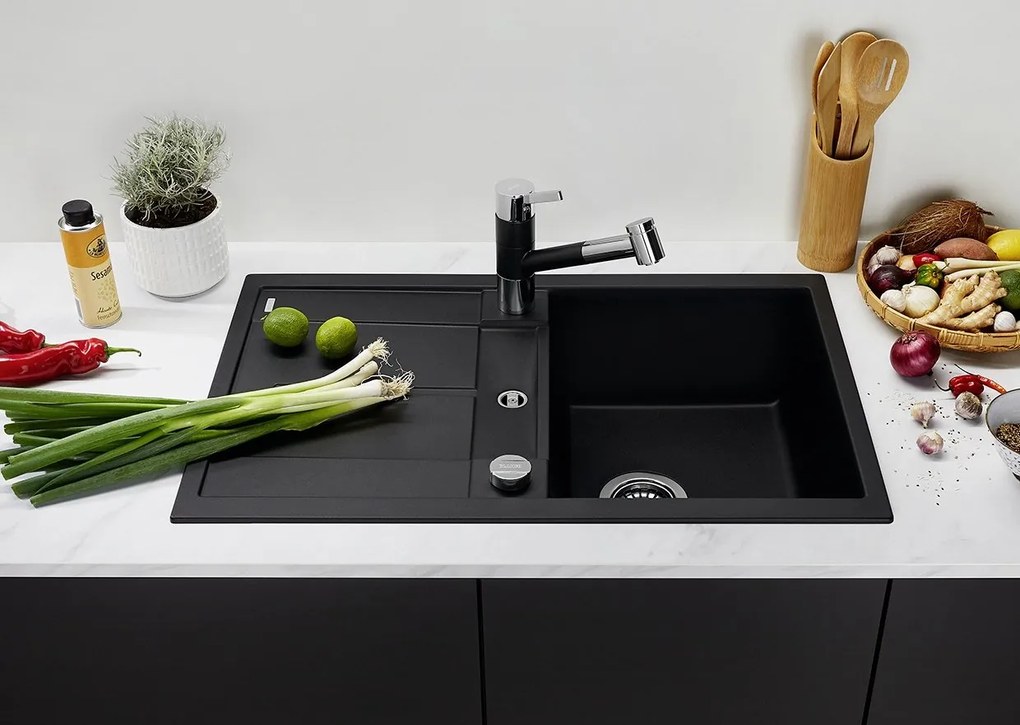 Blanco Metra 45 S, silgranitový dřez 780x500x190 mm, 1-komorový, šedá vulkán, BLA-527289
