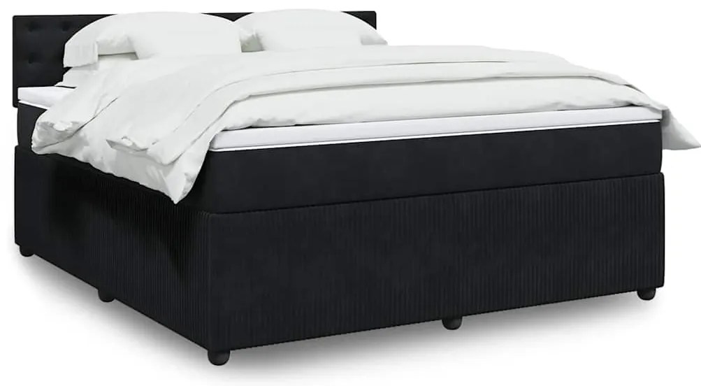 Box spring postel s matrací černá 180x200 cm samet 3290120