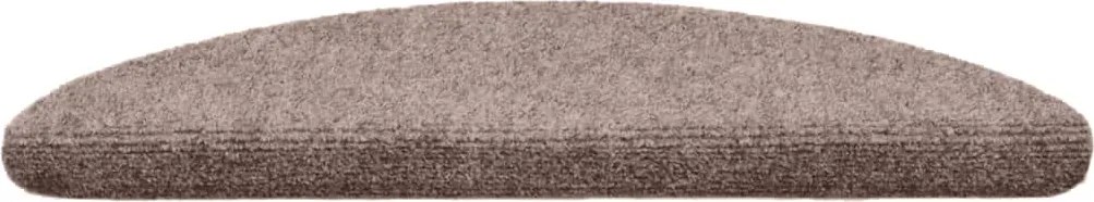 Schodové rohože samolepicí 30 ks 56x17x3 cm světle hnědé půlkulaté 3365679