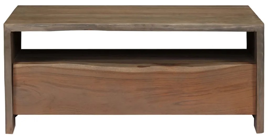 246127 vidaXL Konferenční stolek dřevo akácie přírodní hrany 90x50x40 cm šedý