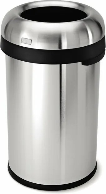 Kulatý otevřený koš 80 l, matná ocel, nerez