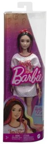 Barbie modelka-bílé lesklé šaty HRH12