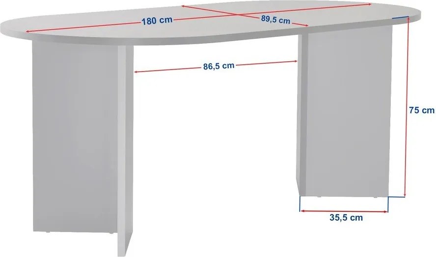 Matný jídelní stůl 89,5x180 cm Sablin – Kalune Design