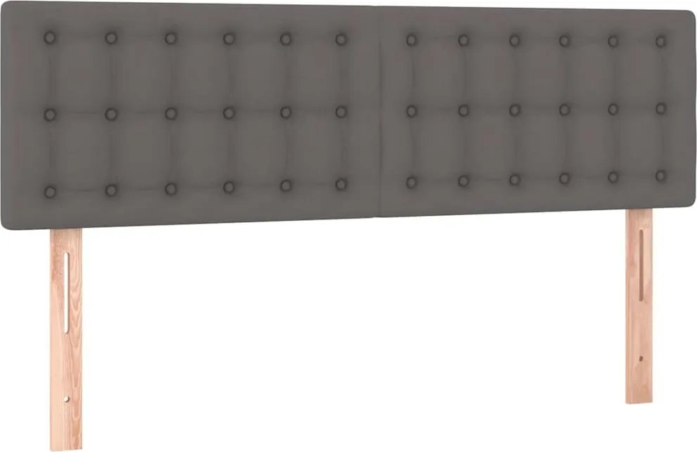 Box spring postel s matrací šedá 140 x 190 cm umělá kůže 3127311
