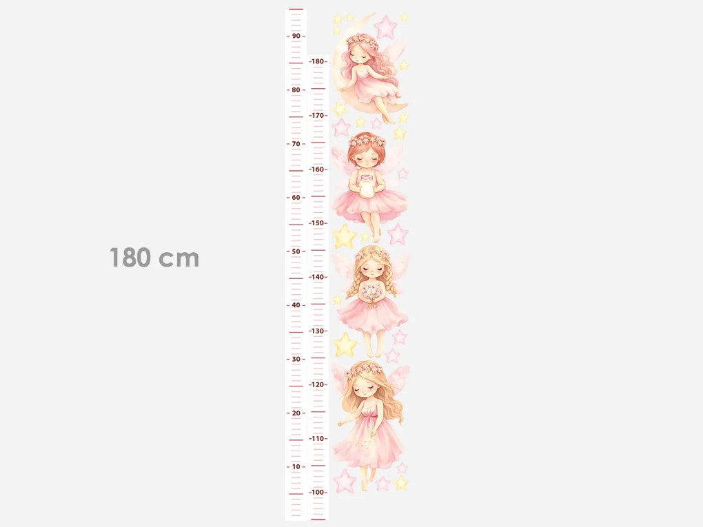 Metr akvarelové víly holčičí nálepky na zeď výška 160 cm