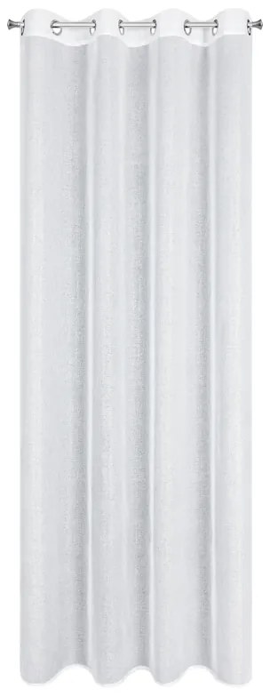 Bílá záclona na kroužcích s odleskem stříbrné LENA 140 x 250 cm