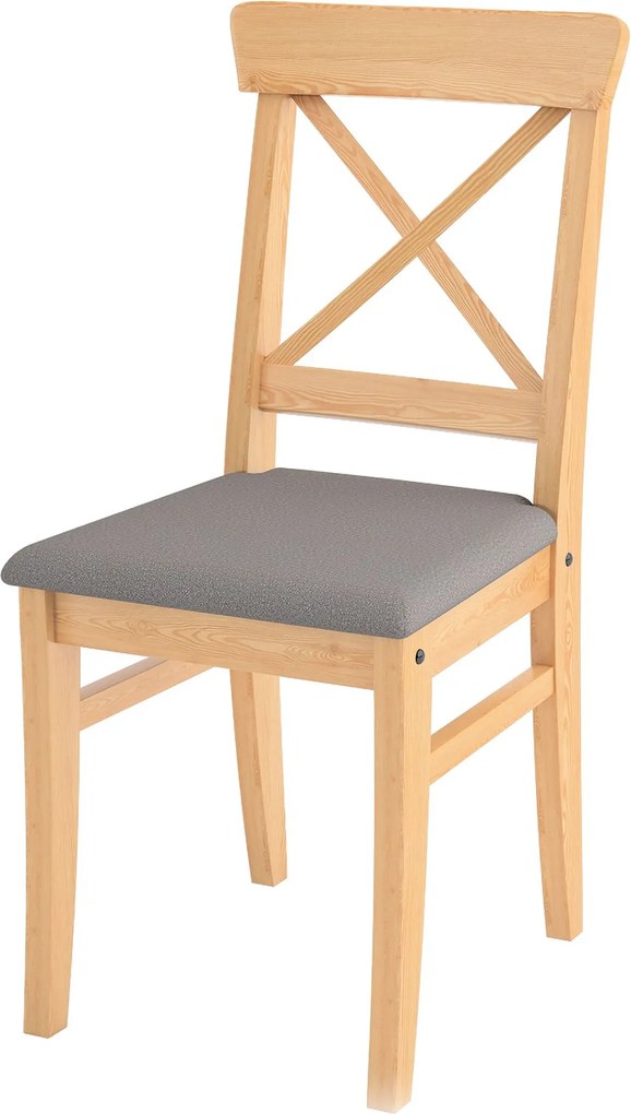 Potah na židli Ingolf s čalouněným sedákem barva šedá látka pletený vzor