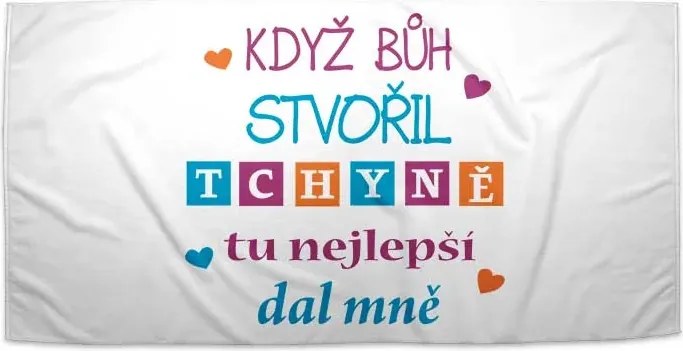 Sablio Ručník Když Bůh stvořil tchyně tu nejlepší dal mně - 50x100 cm