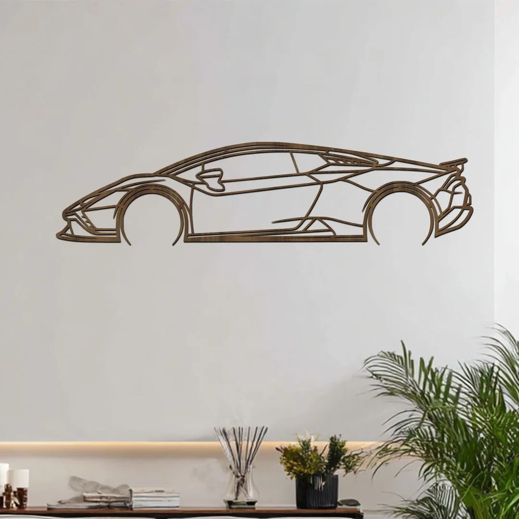 dřevo života Dřevěný obraz Lamborghini Huracan Zvolte rozměr (cm): 60x15, Zvolte barvu dekoru: Černá