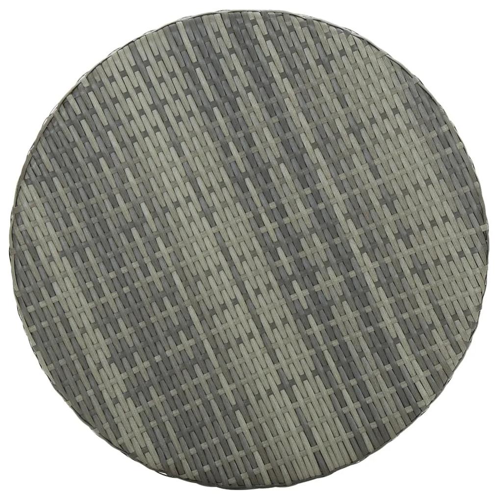 vidaXL Zahradní stůl šedý 60,5 x 106 cm polyratan