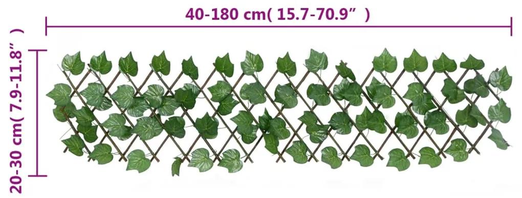 Treláže umělé listy vinné révy roztahovací zelené 5ks 180x20 cm,  366581
